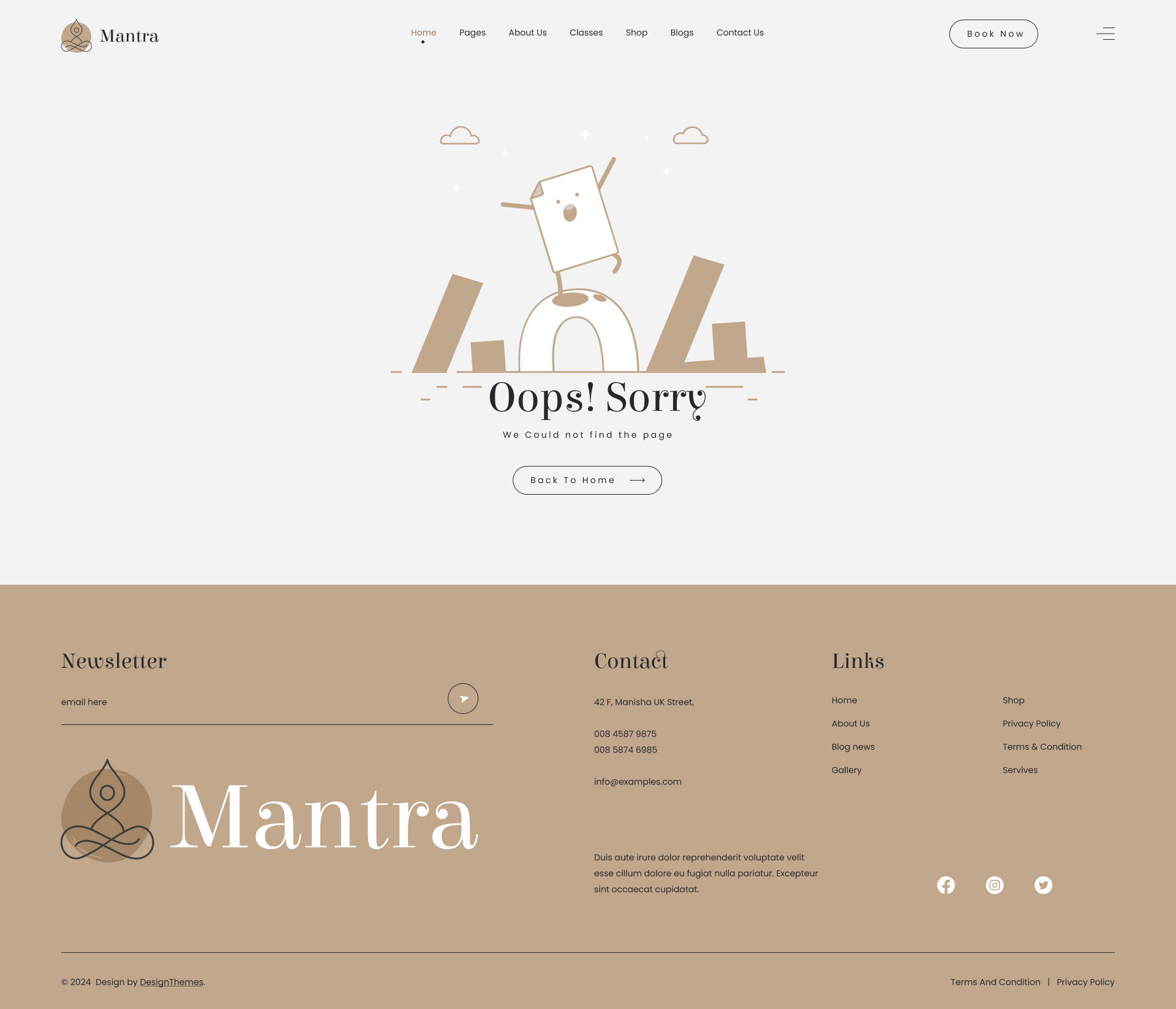 Mantra - Online Yoga Studio & Meditation Courses Website Figma Template by venusweb